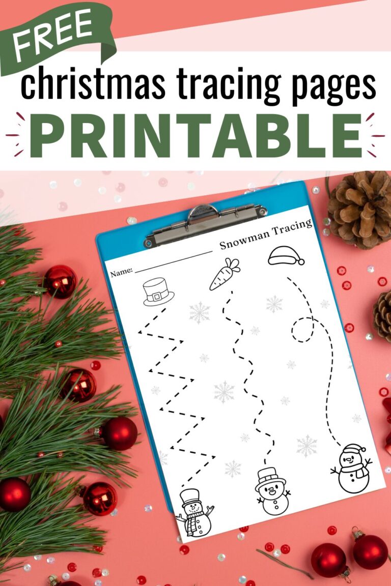 Christmas Tracing Sheets: Preschool Free Printables | Shoestring Baby