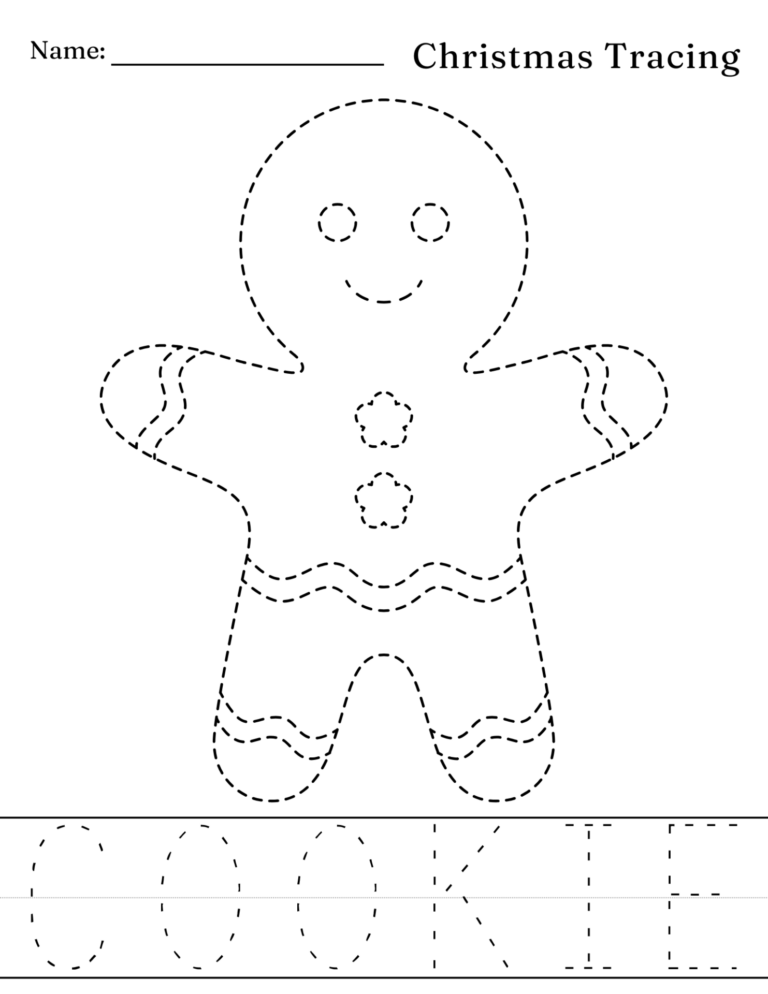 Christmas Tracing Sheets: Preschool Free Printables | Shoestring Baby