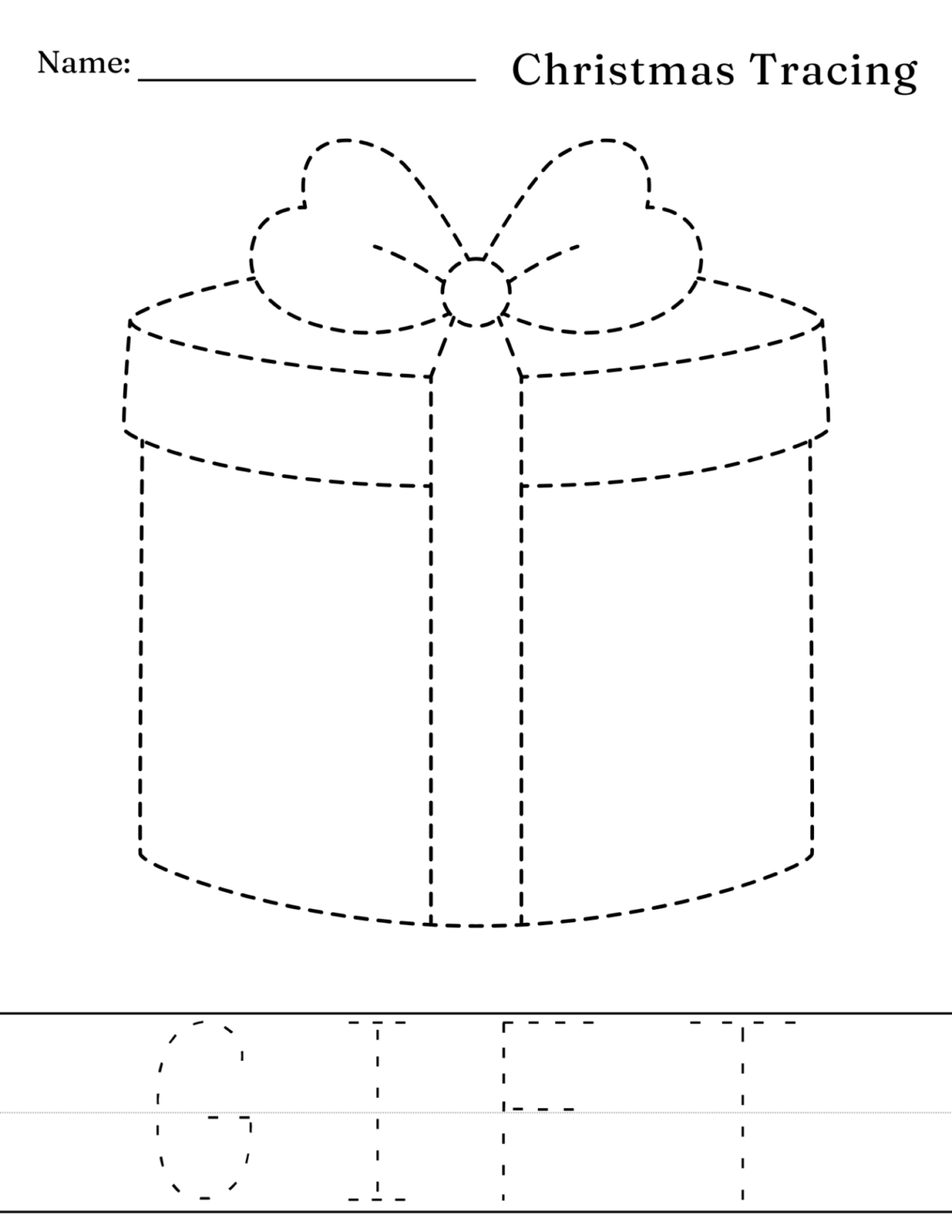 Christmas Tracing Sheets: Preschool Free Printables | Shoestring Baby