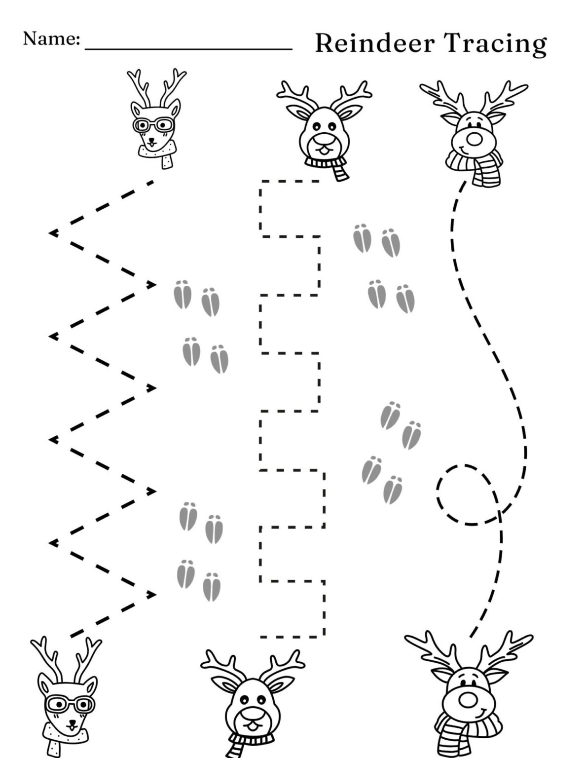 Christmas Tracing Sheets: Preschool Free Printables | Shoestring Baby