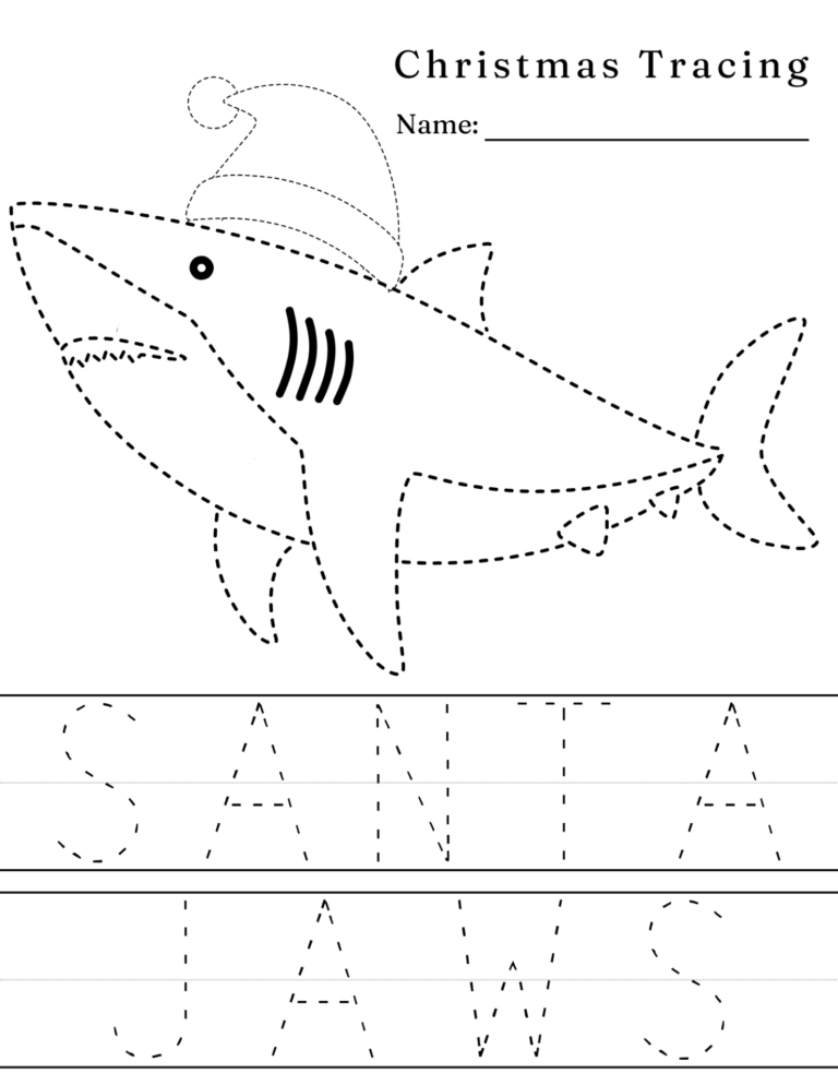Christmas Tracing Sheets: Preschool Free Printables | Shoestring Baby