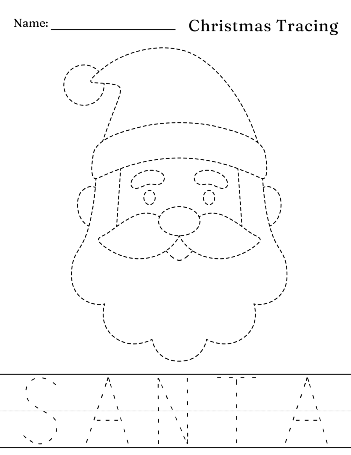 Christmas Tracing Sheets: Preschool Free Printables | Shoestring Baby