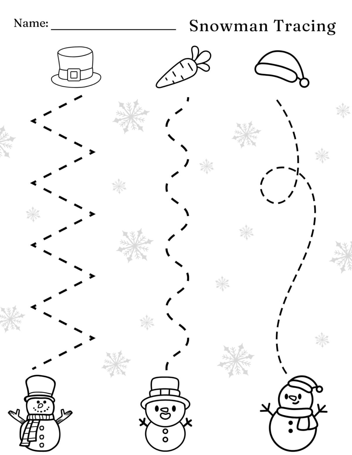 Christmas Tracing Sheets: Preschool Free Printables | Shoestring Baby