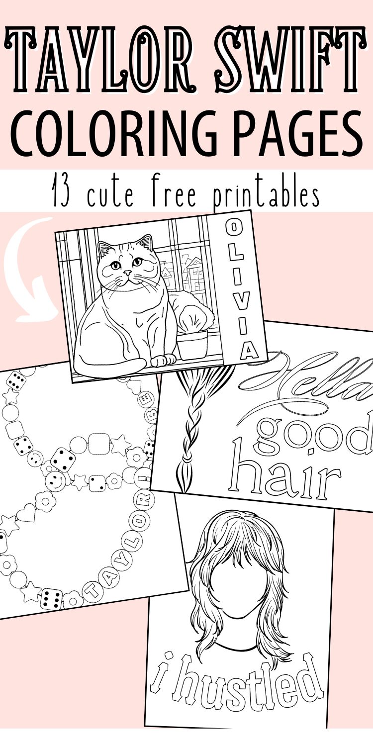 13 Taylor Swift-Themed Coloring Pages (Free Printables) | Shoestring Baby