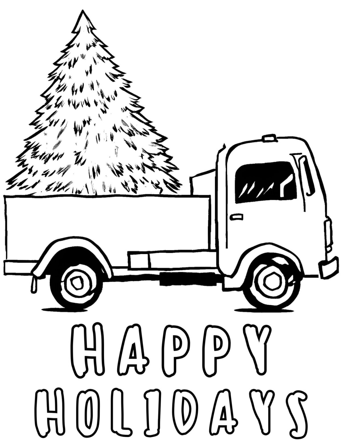 Christmas Truck Coloring Pages - Free Printables