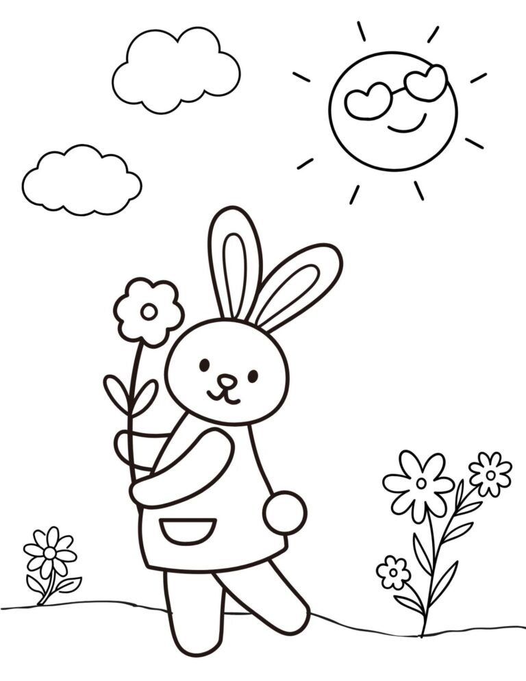 11 Cute Bunny Coloring Pages | Shoestring Baby