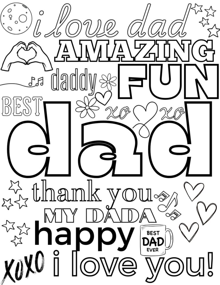 10 Cute Coloring Pages for Dad | Shoestring Baby