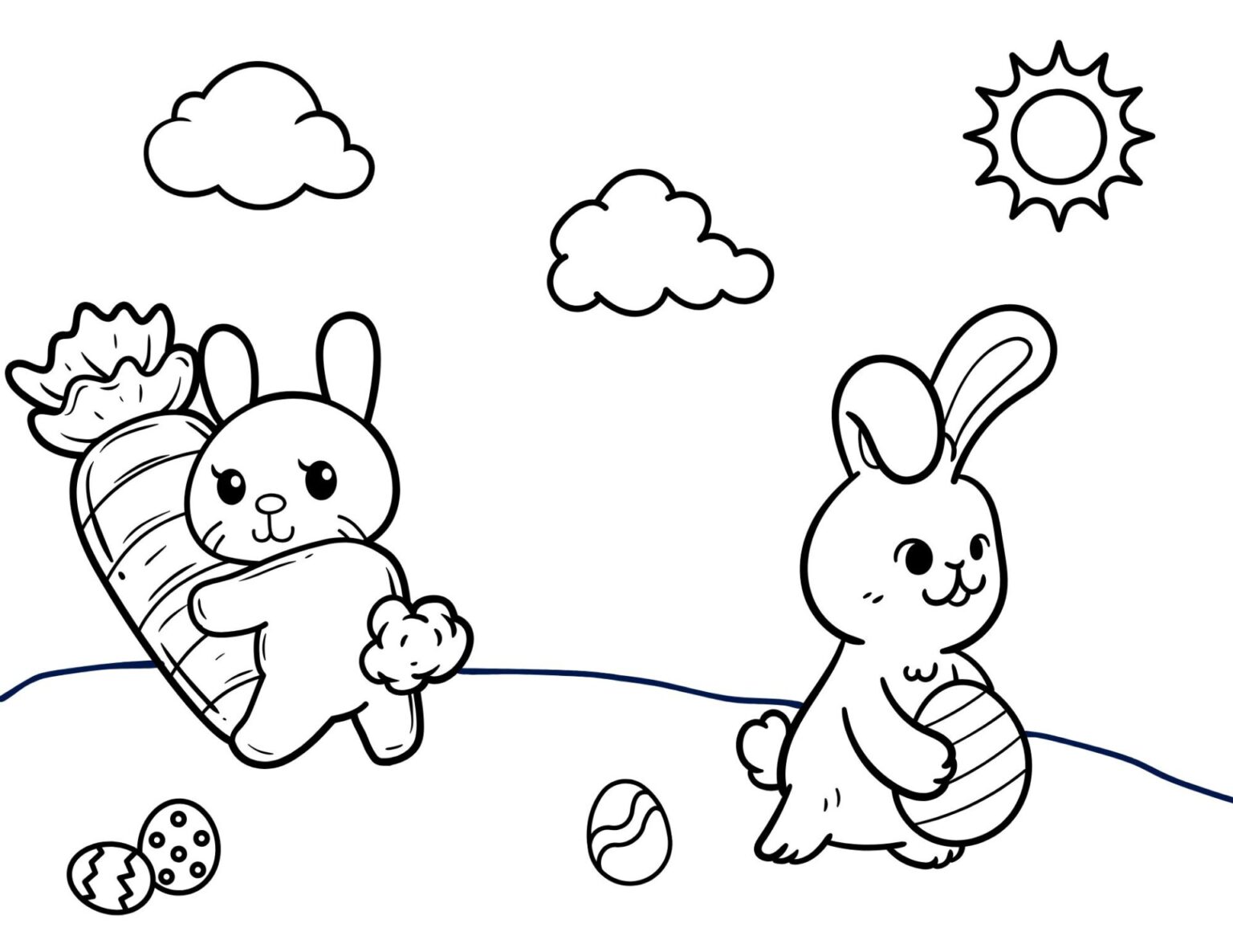 11 Cute Bunny Coloring Pages | Shoestring Baby