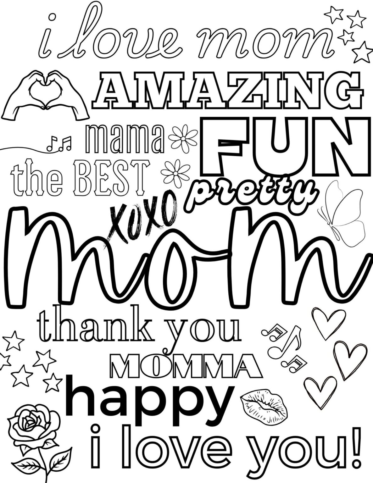 12 Cute Coloring Pages for Mom | Shoestring Baby