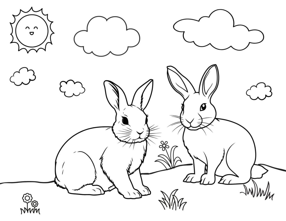 11 Cute Bunny Coloring Pages | Shoestring Baby